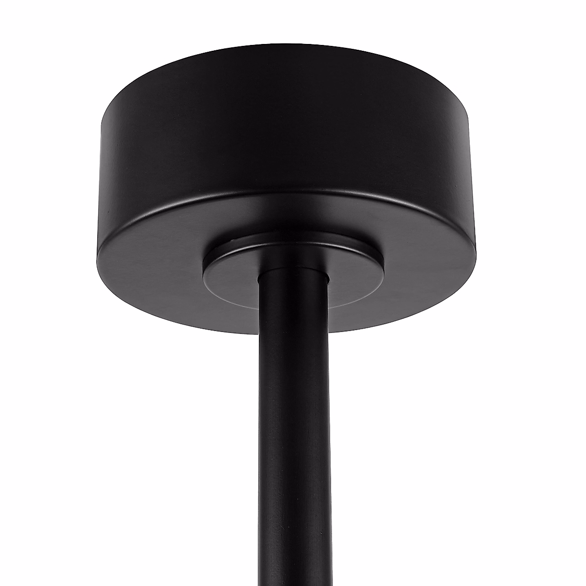 WINGBO 54 Inch DC Ceiling Fan without Lights, 5 Reversible Carved Solid Wood Blades, 6-Speed Noiseless DC Motor, Ceiling Fan No Light with Remote, Matte Black Finish with Walnut Blades, ETL Listed