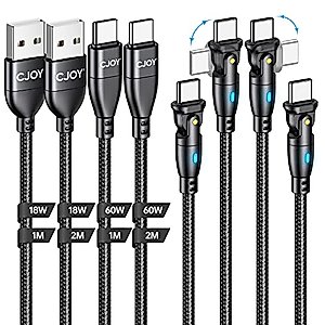 CJOY USB C Cable,3A Fast Charge USB A to USB C Charger Cord [4-Pack, 6ft/3ft] Nylon Braided USB A to Type C Charger Cable Compatible with Samsung Galaxy S10 S20 S9 S8, Note 20 10 9 8