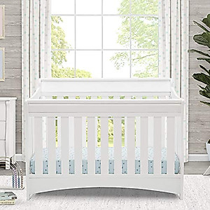 Delta Children Bentley S Series Deluxe 6-in-1 Convertible Crib, Bianca White