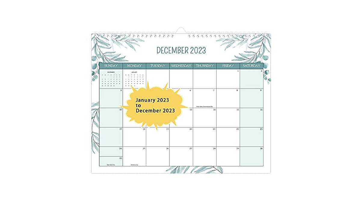 2023 Wall Calendar - Goldpei 12-Month Monthly Planner with Durable Binding