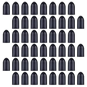 eBoot Black Pourer Cap Rubber Liquor Bottle Pour Dispenser Spout Dust Covers, 48 Pack