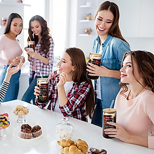 Karenhi Christmas Glass Cups Christian Tumbler Cup Glass Water Bottles Coffee Mugs Gifts for Women 16 oz Glass Bible Spiritual Glass Cups with Bamboo Lids and Glass Straw for Women(Star)