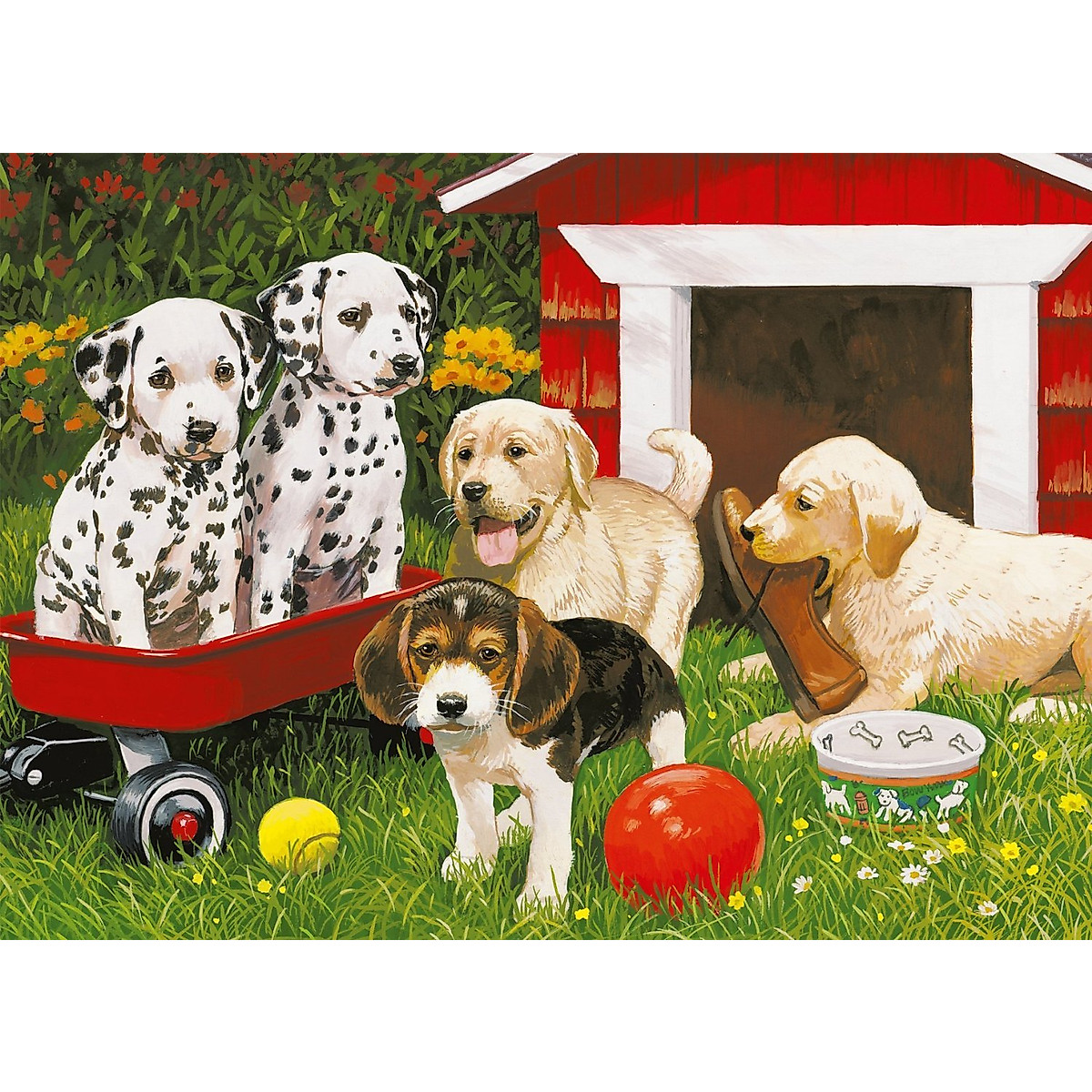 Ravensburger Puppy Party | 60-Piece Jigsaw Puzzle for Kids | Unique, Pieces | Enhances Concentration and Creativity | Ideal Gift for Birthdays and Holidays