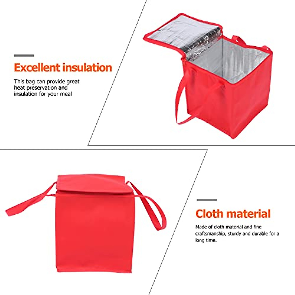Cake Carrier Delivery Warmer Bags Take- Out Insulated Bag Thermal Delivery Bag Insulated Food Delivery Bag for Hot and Cold Food Delivery (Red) Heated Pizza Delivery Bags