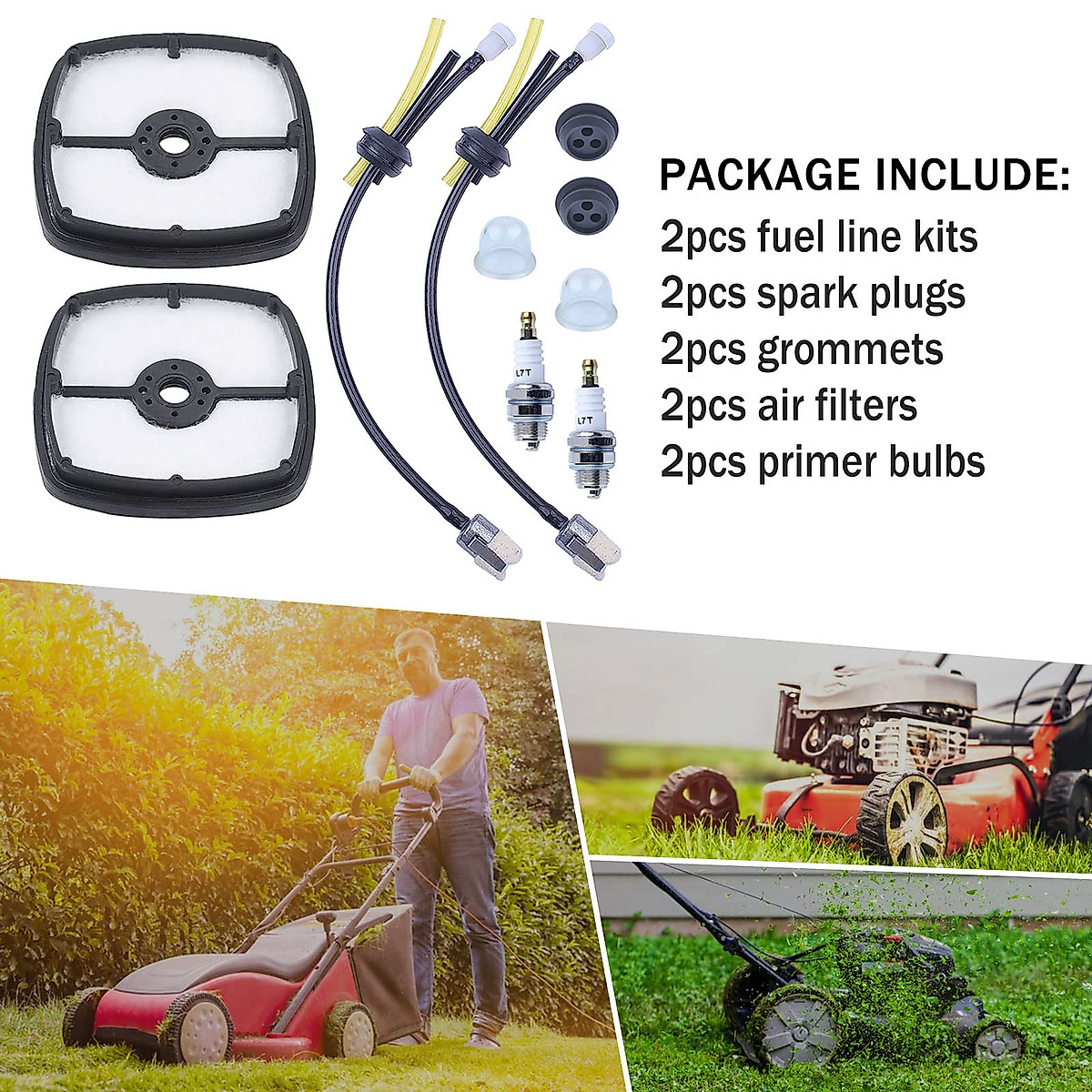 Atunee Repower Kit with SRM210 Air Filter Fuel Line Primer Bulb Spak Plug 3-Hole Grommet for Echo PE200 PE201 PE210 PE211 HC150 GT200 GT-200i GT-200R Engine Part