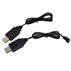 Blomiky 2 Pack 3.6V 700mAh AA Nicd Rechargeable Battery Pack with SM-2P 2 Pin Plug and USB Charger Cable for SY-E571 RC Excavator RC Cars 3.6V Battery and USB 2