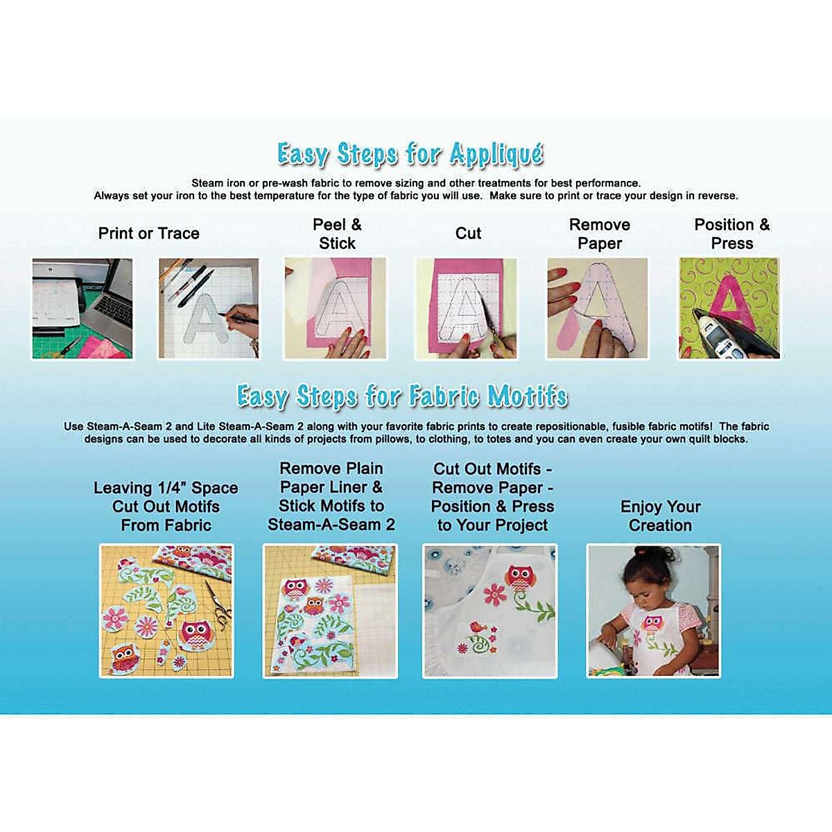 Warm Company Steam-A-Seam 2 Double Stick Fusible Web-9"X12" Sheets 5/Pkg (5517)