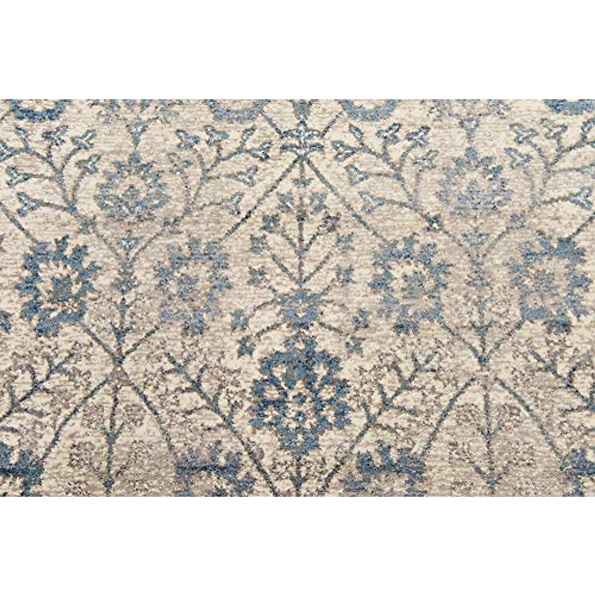 Unique Loom Salzburg Collection Area Rug - Gneis (5' Square, Cream/ Light Blue)
