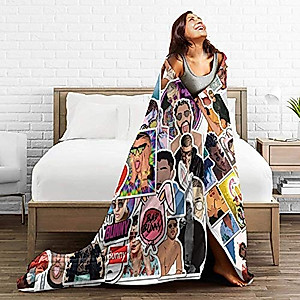 Sinorama Lightweight Luxury Throw Blanket Fannel Fleece Microfiber Plush Bed Blanket Super Soft Reserviber Blanket for All Season Bed Couch Sofa 3D Print Design 50×40 in