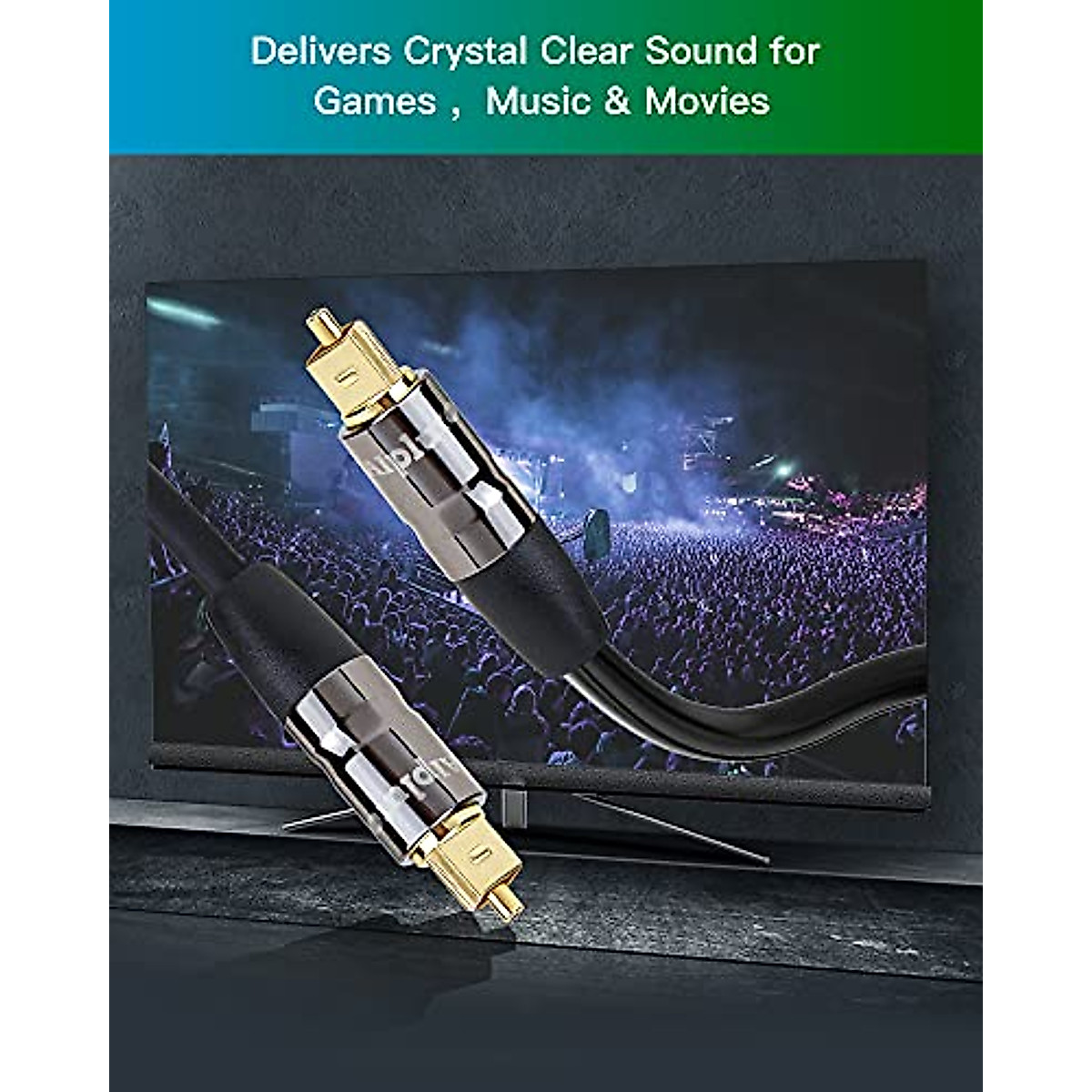 Alpluto Optical Audio Cable (20ft) Digital Fiber Optic Toslink Cables Male to Male 24K Gold Plated Cord Optical Cables for Home Theater, Sound Bar, Playstation, Xbox - Pro Series, TV and More