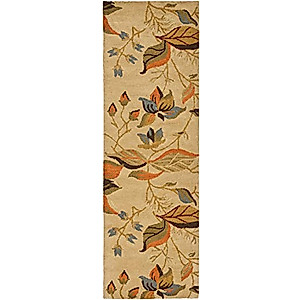 SAFAVIEH Blossom Collection 2'3" x 8' Beige / Multi BLM913C Handmade Floral Premium Wool Runner Rug