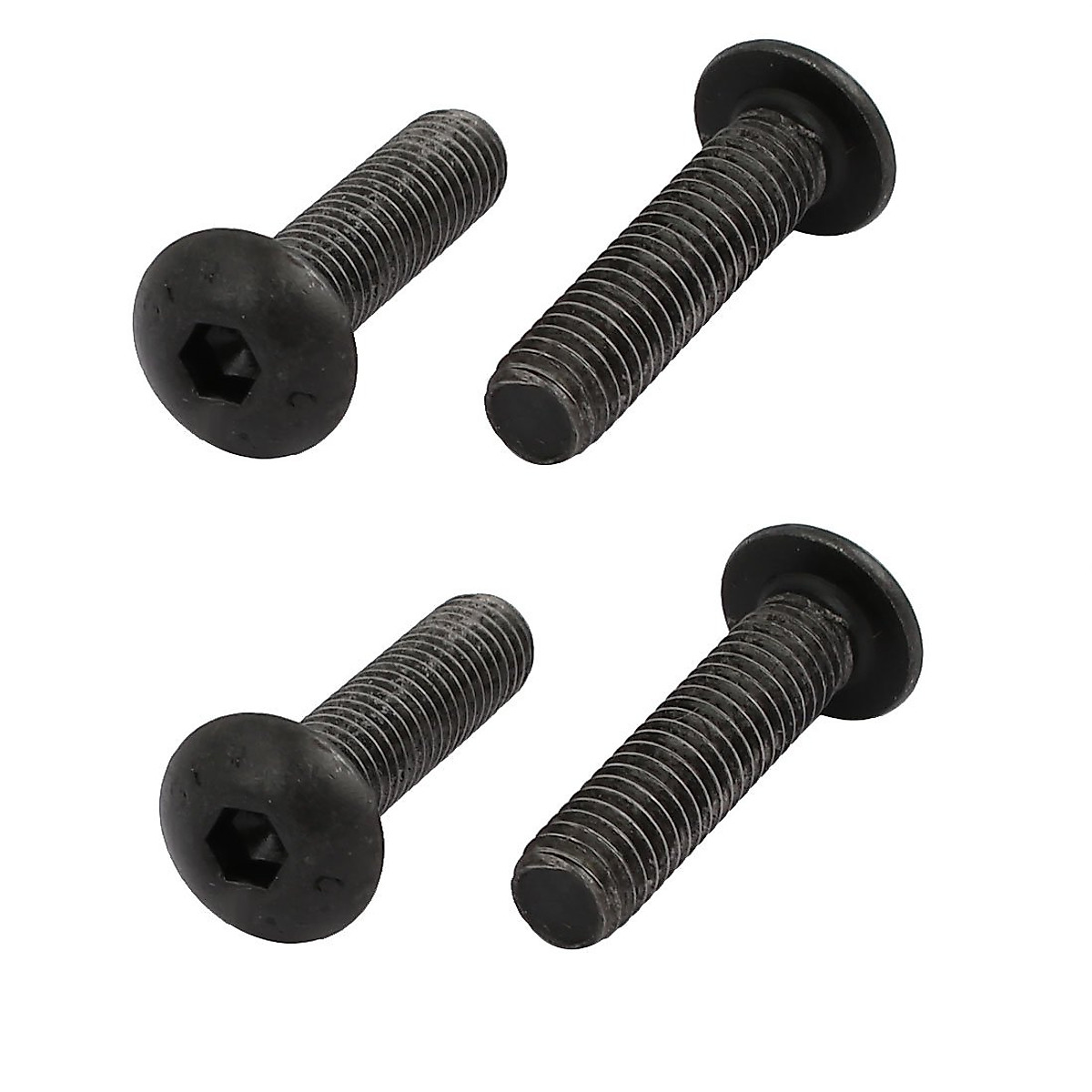 uxcell 4pcs M5x20mm 10.9 Grade Hex Socket Reverse Left Hand Thread Screw Bolt Black