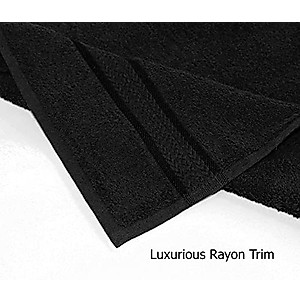 COTTON CRAFT Ultra Soft 12 Pack Wash & Face Cloths 12x12 - Highly Absorbent Bathroom Shower Kitchen Utility Towels - Use Everyday - Easy Care Machine Wash - Premium Ringspun Cotton 580 GSM - Black