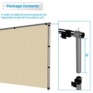 Patio Fence Fencing Top Rail Kit with Loop Poles Fabric Clips for Stainless Steel Outdoor Backyard Yard Fencing Fence 24’ Long