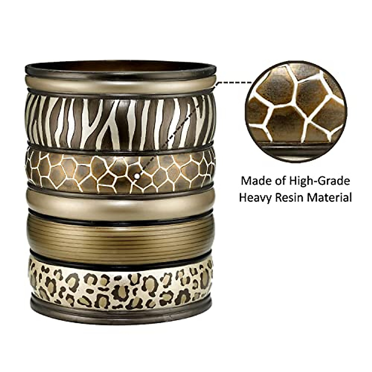 Popular Bath Safari Stripes, Waste Basket, Chocolate