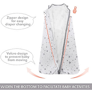 LAT LEE AND TOWN Baby Wearable Blanket 0-12 Months, 2 Pack Baby Sleep Sacks TOG 0.5 Toddler Sleeping Sack Lightweight 100% Cotton Baby Sleeping Bag 0-6 Months (Giraffe & Grey Stars)