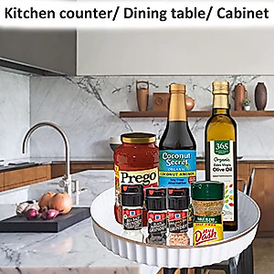 Lazy Susan Turntable, Plastic Ivory, 12-inch Rotating Lazy Susan Turntable Organizer for Kitchen/Bathroom, Pantry, Cabinet, Dining Table, Fridge, Countertop