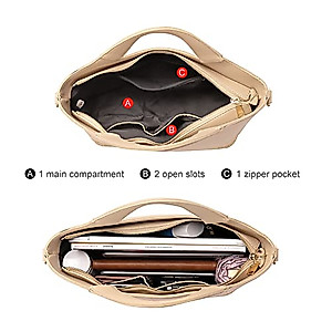 CLUCI Handbags for Women Leather Tote Shoulder Bag Big Capacity Fashion Handbags Wallet Top Handle Satchel Purse Khaki