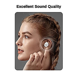 Wireless Earbuds, Bluetooth 5.3 Earbuds, 32H Playtime True Wireless Bluetooth Earbuds with Charging Case and LED Power Display, Sport Workout Earbuds Built in Mic Waterproof Bass Sound Headset (White)