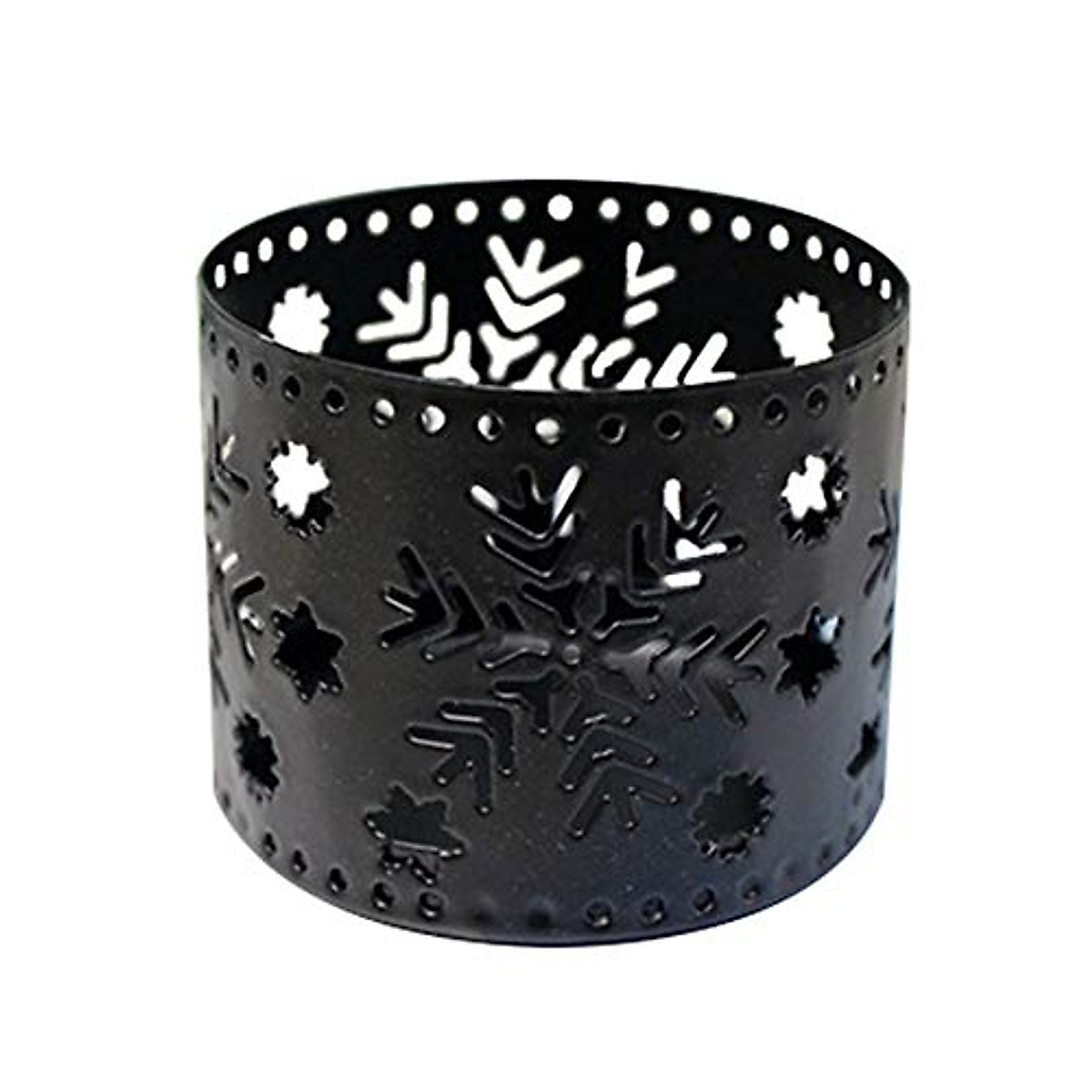 qiguch66 Metal Iron Hollow Candle Holder,Round Xmas Pattern Hollow Candle Holder for FestiveThansgiving Christmas Home Party Ornament Table Decor Black Small Deer#
