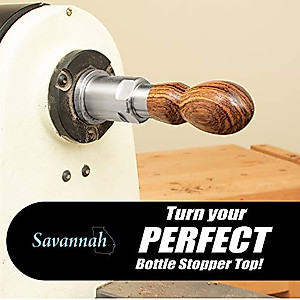 1" x 8 tpi Bottle Stopper Chuck with Pilot Hole Drill Bit. Designed To Mount A Bottle Stopper Blank To Your Lathe Without Using A Jaw Chuck. For use with 3/8” x 16tpi Bottle Stoppers