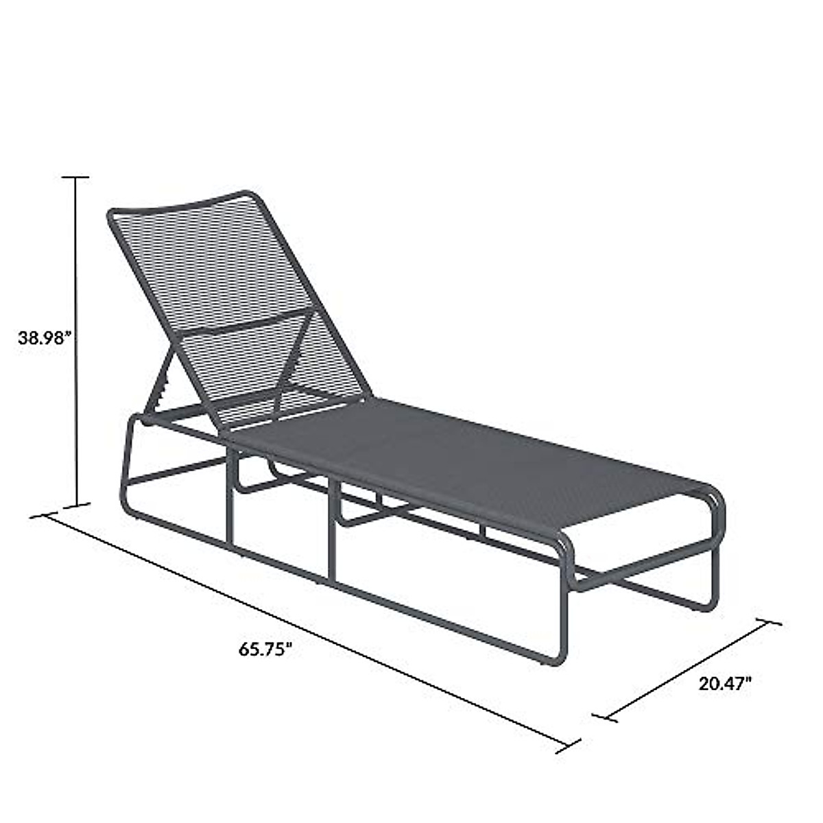 CosmoLiving by Cosmopolitan Nyla Chaise Lounger, Charcoal
