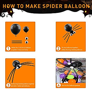 Halloween Party Balloons Decorations Purple Black Orange Green Balloons Halloween Spider Webs Halloween Party Banners