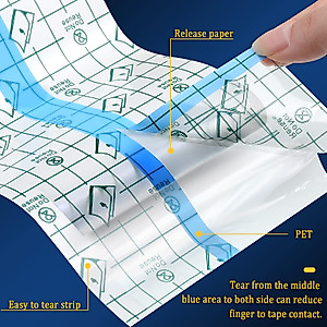 9 Rolls Waterproof Bandages Transparent Film Dressing Clear Adhesive Dressing Tape for Shower, 3 Sizes (2 Inch, 4 Inch, 6 Inch Wide)