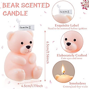 4 Pcs Bear Scented Candle Soy Wax Cute Baby Shower Candles Bear Candle Handmade Decorative Aesthetic Candles for Home Bedroom Bathroom Wedding Gift Baby Shower Favor Birthday Supplies, 4 Colors