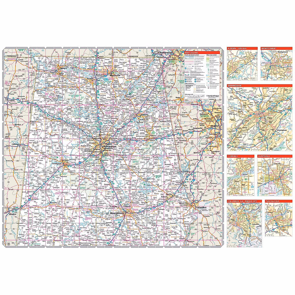 Rand McNally Easy To Read Folded Map: Alabama State Map