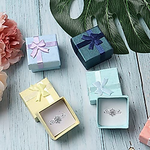 Ira Pollitt 30 PCS Gift Box Set Ring Small Ring Gift Box Sturdy Cardboard Cube Box for Ring Earring Jewelry Pendants, Necklaces for Christmas, Birthday, Anniversaries,Valentine’s Day(1.6 x 1.2 in)