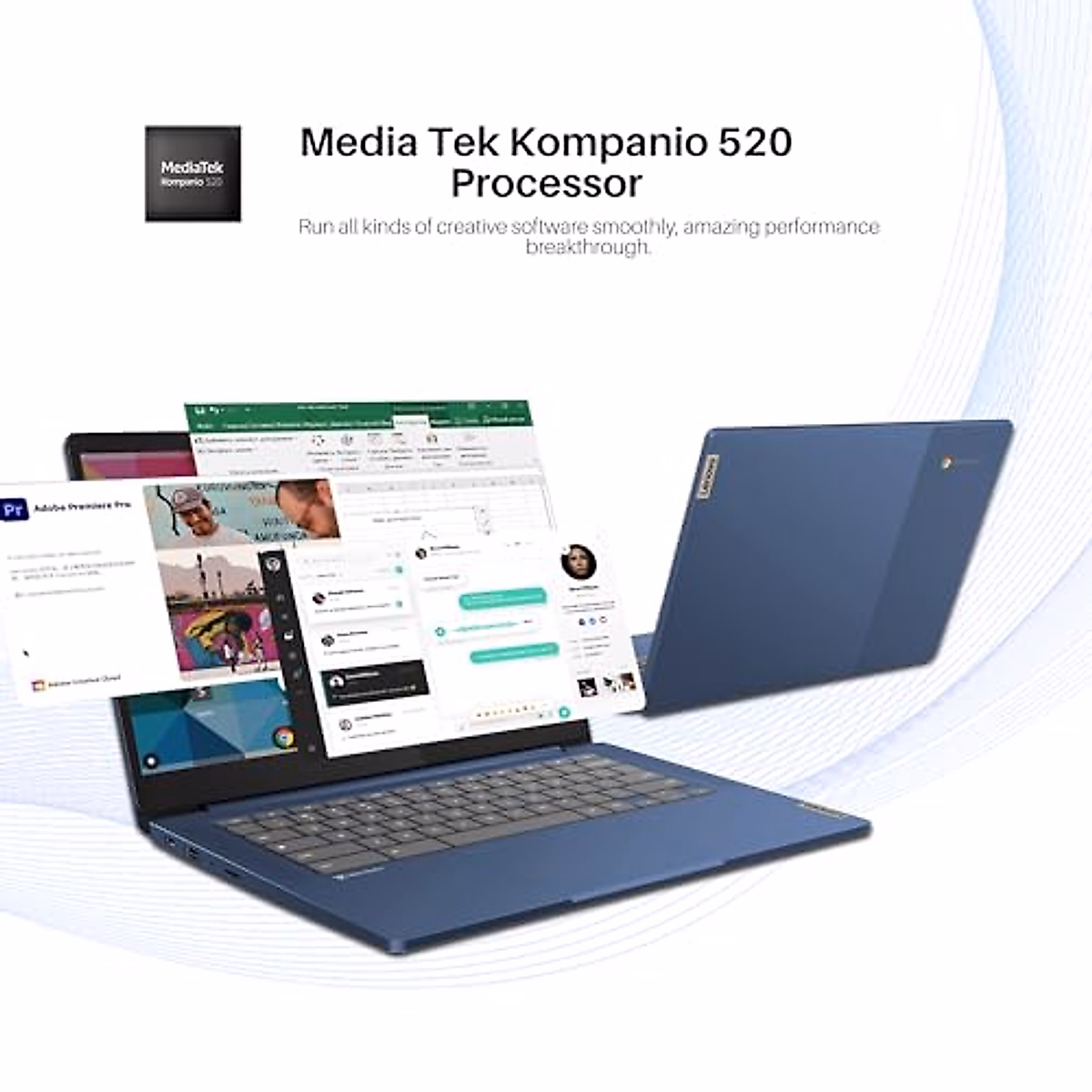 Lenovo 2023 Slim 3 Chromebook Laptop, 14" FHD Touch Screen for Student and Business, 8-Core MediaTek 520 Processor, 4GB RAM, 64GB eMMC, 13.5 H Long Battery Life, Wi-Fi 6, Webcam, Chrome OS