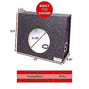 Bbox Single Sealed 10 Inch Subwoofer Enclosure - Pro Series Single Sealed Car Subwoofer Boxes & Enclosures - Premium Subwoofer Box Improves Audio Quality, Sound & Bass - Nickel Finish Terminals