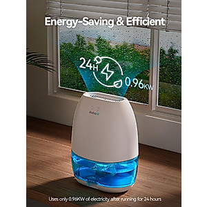 AlohaAir Dehumidifiers for Home, 34 oz Small Dehumidifier for Room, Quiet Dehumidifiers for Bathroom, Bedroom, RV, Closet with Auto Shut Off, 7 Colors Night Light