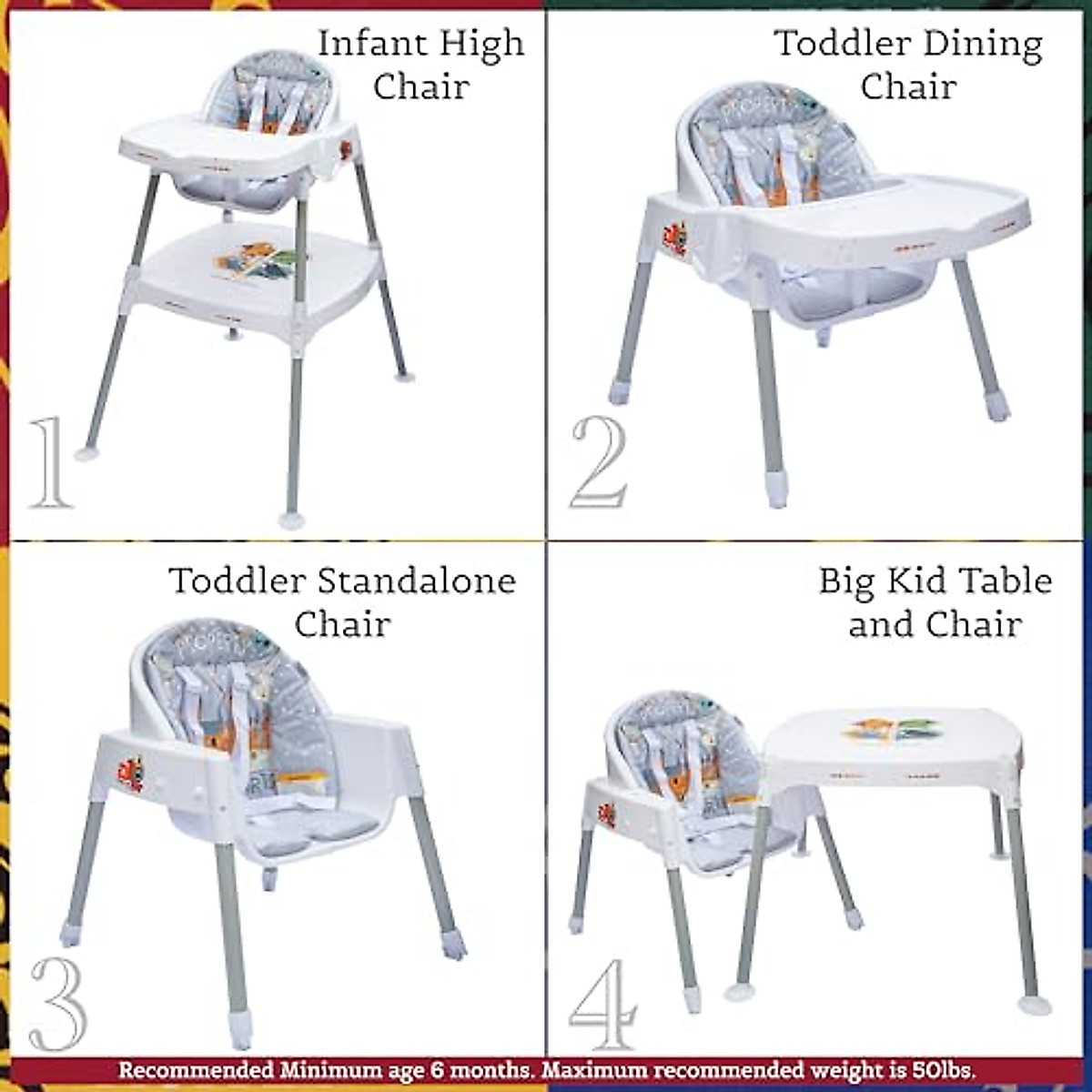 Harry Potter Magical 4-in-1 High Chair | Infant to Kids - Transfigures to Table & Chair by KidsEmbrace
