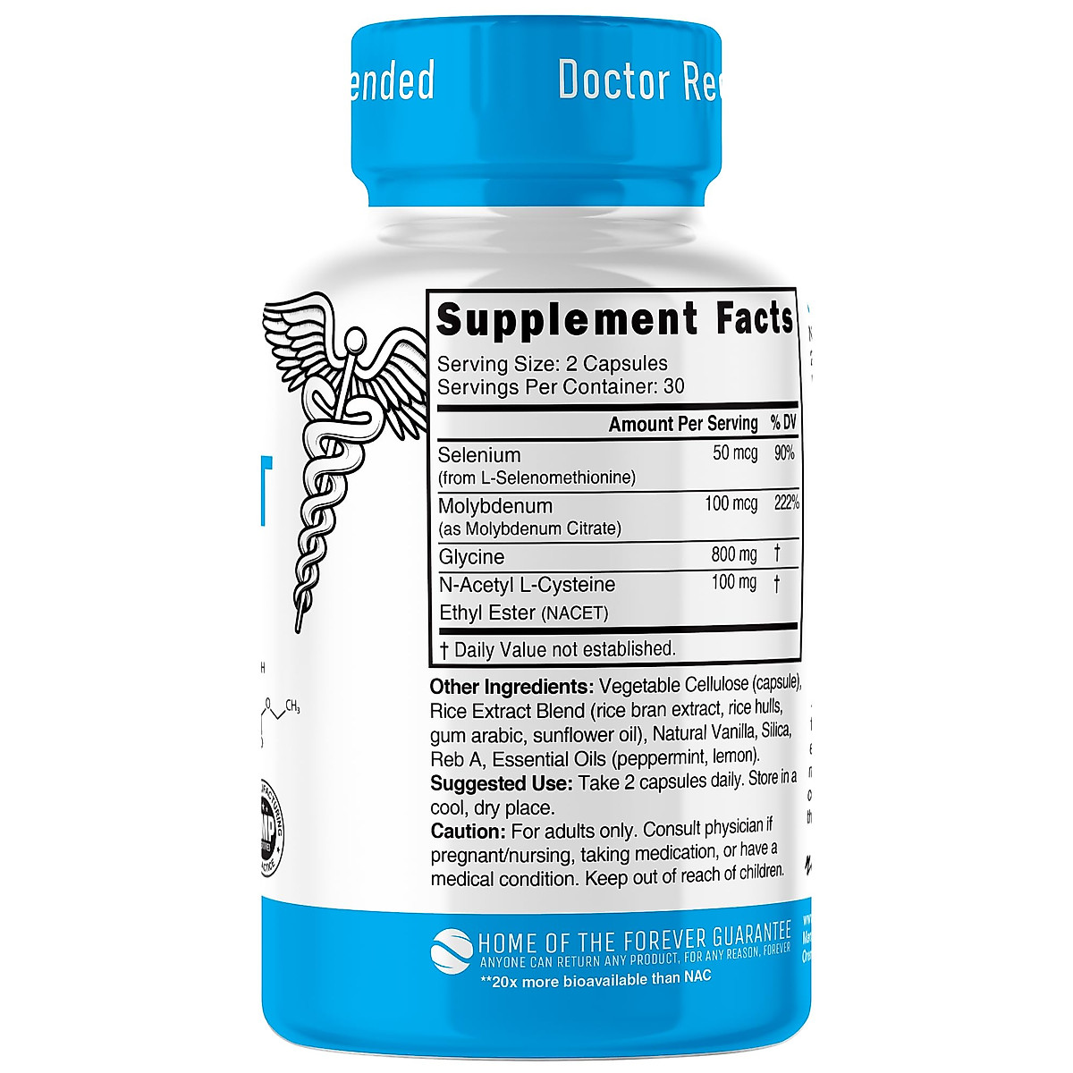 GlyNAC-ET NAC Supplement N-Acetyl Cysteine Ethyl Ester - 20x More Bioavailable Than GlyNAC - Glycine & N-acetylcysteine Ethyl Ester Anti Aging Supplement, Boost Glutathione (60 Capsules)