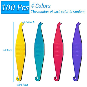 OBTANIM 100 Pcs Colorful Disposable Plastic Braces Elastic Rubber Bands Placers Tool for Braces Dental Orthodontic