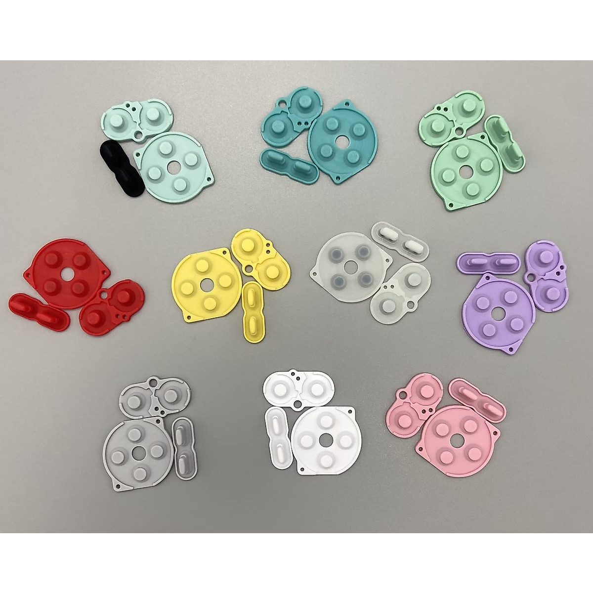 Colorful Rubber Conductive Buttons A-B D-Pad For Nintend Game Boy Color GBC Silicone Conductive Start Select Keypad Replacement (Lake Blue)