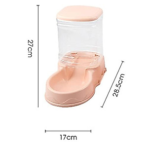 gazechimp Automatic Pet Feeder Water Dispenser Feeding Bowls Dish for Small Medium Large Dog Pets Kitten Big Capacity 3.5L, Pink Water Feeder