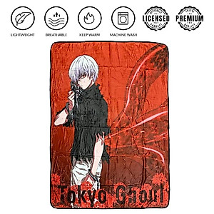 Tokyo Ghoul Ken Kaneki Rinkaku Kagune Fleece Throw Soft Lightweight Blanket 45x60 Inches