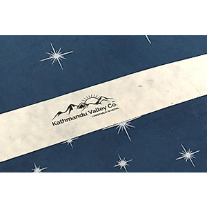 Kathmandu Valley Co. Wrapping Paper Handmade from Tree-Free Lokta Paper. Christmas Holiday Winter Vintage Gift Wrap 10 Sheets 20x30 inches. Made in Nepal. (Shining Stars)