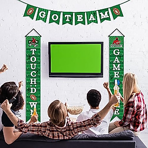 Football Decorations Football Porch Sign Banner Welcome Hanging Door Banner for Sport Theme Party Football Game Time Festival Party Supplies