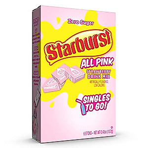 Starburst Singles To Go Powdered Drink Mix, All Pink Strawberry, 12 Boxes with 6 Packets Each - 72 Total Servings, Sugar-Free Drink Powder, Just Add Water, 6 Count (Pack of 12)