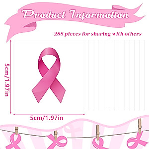 288 Pieces Pink Ribbon Temporary Tattoos Breast Cancer Awareness Tattoo Breast Cancer Stickers Breast Cancer Temporary Tattoos Pink out Tattoos Pink Ribbon Face Decorations for Party