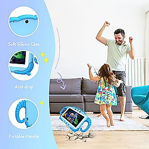 Kids Tablet 7 inch Tablet for Kids Toddlers 64GB Toddler Tablet with Case WiFi Dual Camera, Kids Android Learning Tablet Kids Software Installed Parental Control for Boys Girls YouTube Netflix