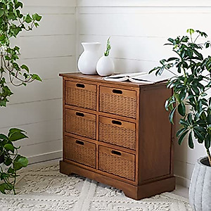 Safavieh Home Collection Landers Honey Brown 6-Drawer Storage Unit (Fully Assembled) STG5700C