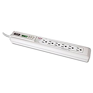 APC P6gc Surgearrest Surge Protector, 6 Outlets, 3 Ft, 1020 Joules, White