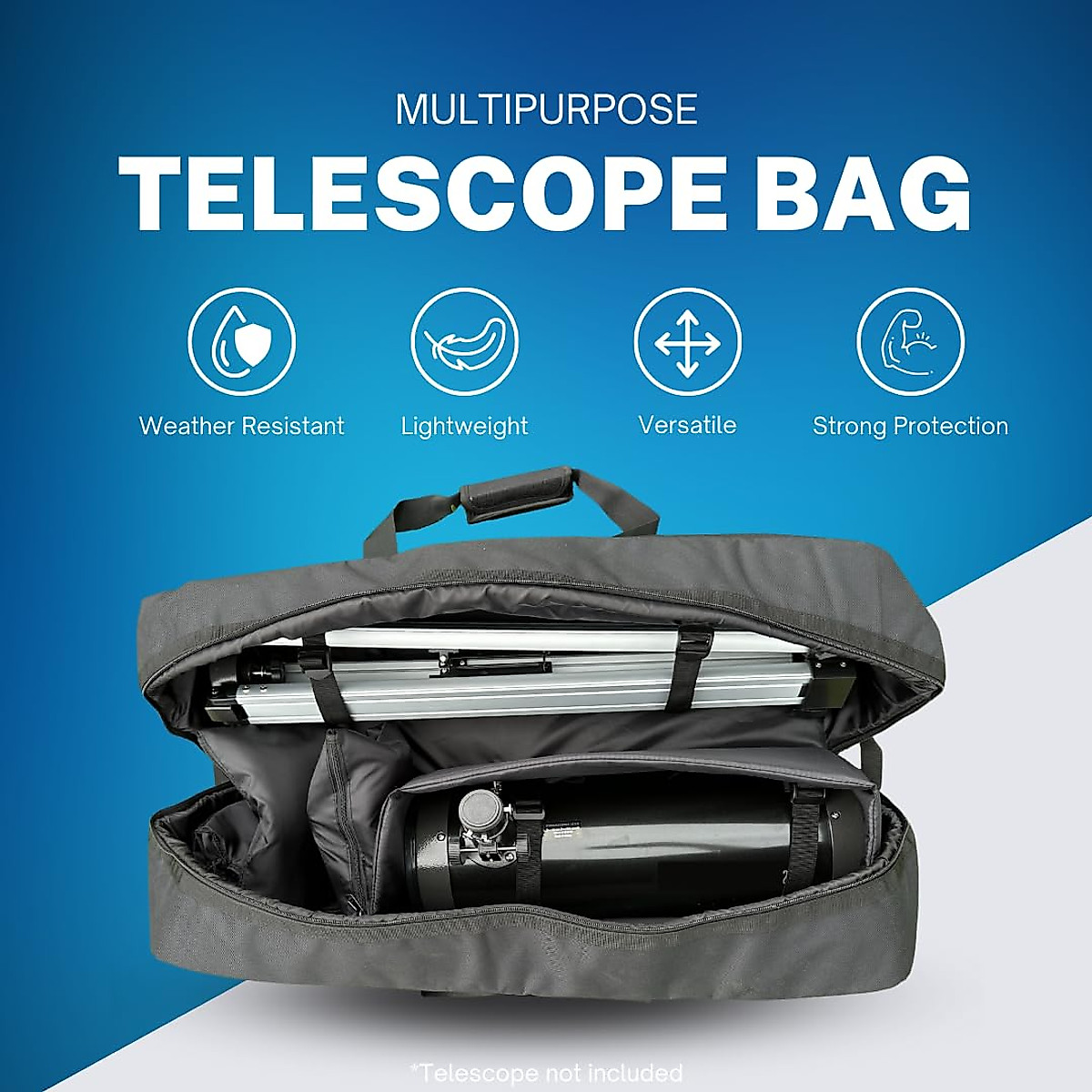 OBENBERG Professional 30" Telescope Bag: High-Density Foam Travel Universal Carrying Case for Celestron, Meade, Orion & Vixen with Shoulder Strap & Accessories, Perfect for Astronomy & Photography