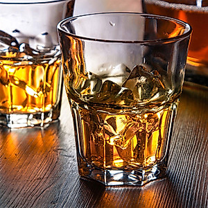 QAPPDA Whiskey Glasses 8 oz, Clear Drinking Cups Glass Cups,Cocktail Glass Whiskey Shot Glasses Set for Restaurants,Bars,Parties,Vodka Glass Cups Water Cups 12 Pack