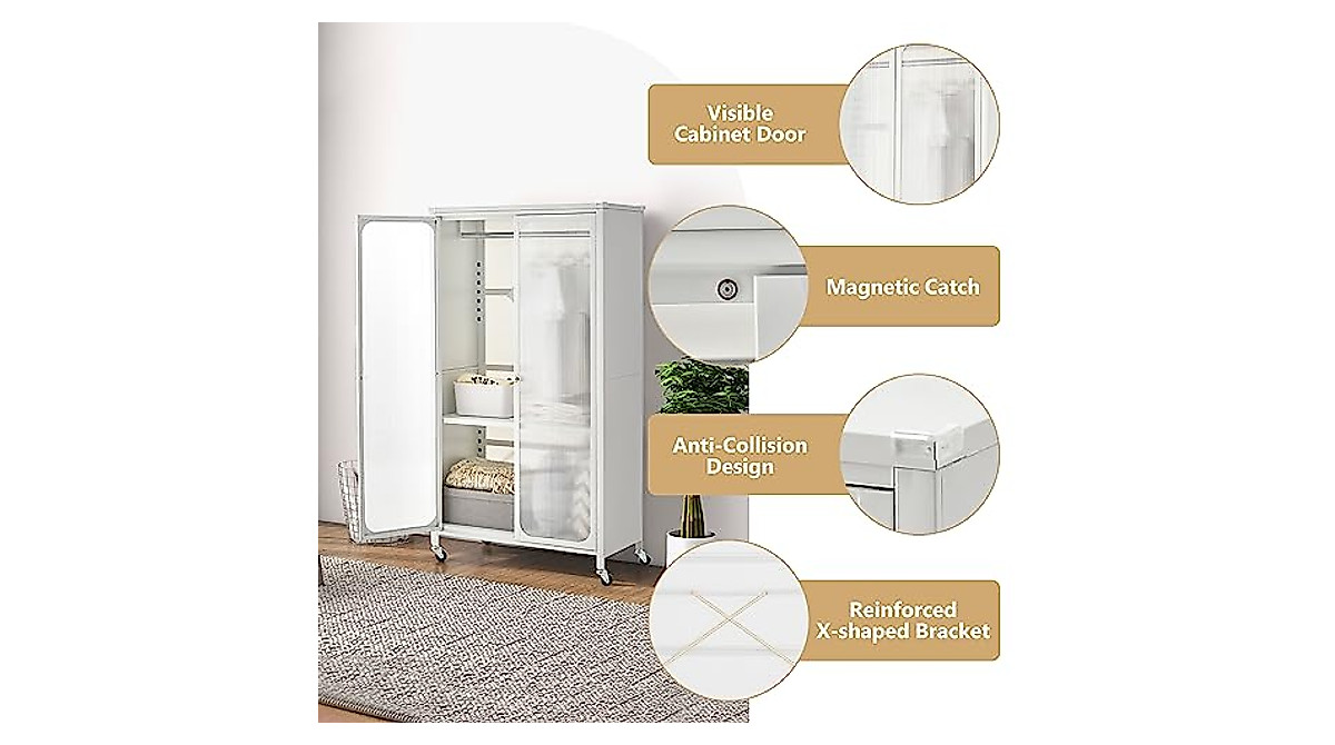 Giantex Portable Closet Wardrobe - Mobile Storage Solution